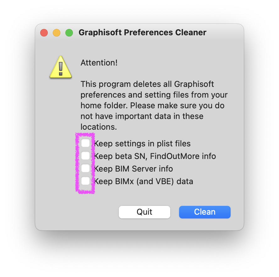 ARCHICAD REGISTRY CLEANER (WINDOWS) AND PREFERENCES CLEANER (MACOS)